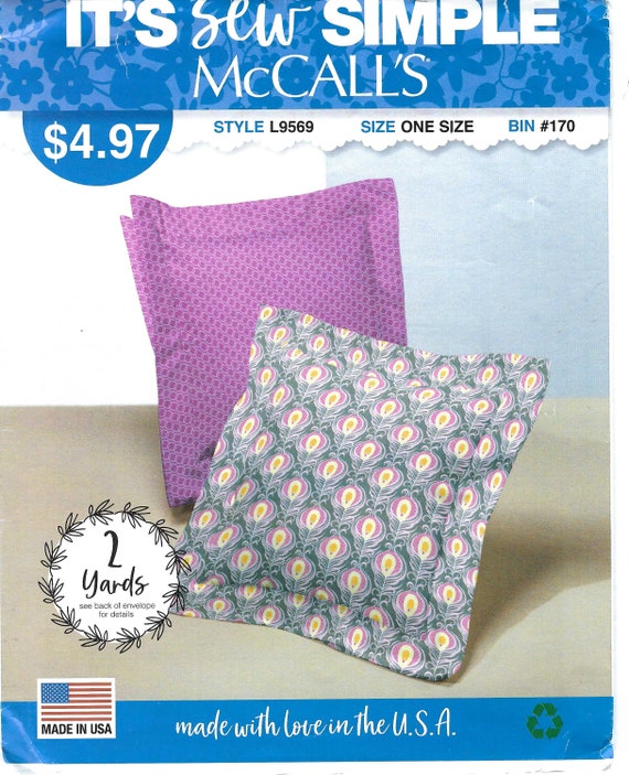 Uncut Mccall's Sewing Pattern 9569 14 Inch Square Pillow - Etsy