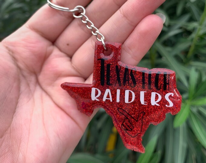 Texas Tech Raiders Personalized Keychain Texas Tech University Custom ...