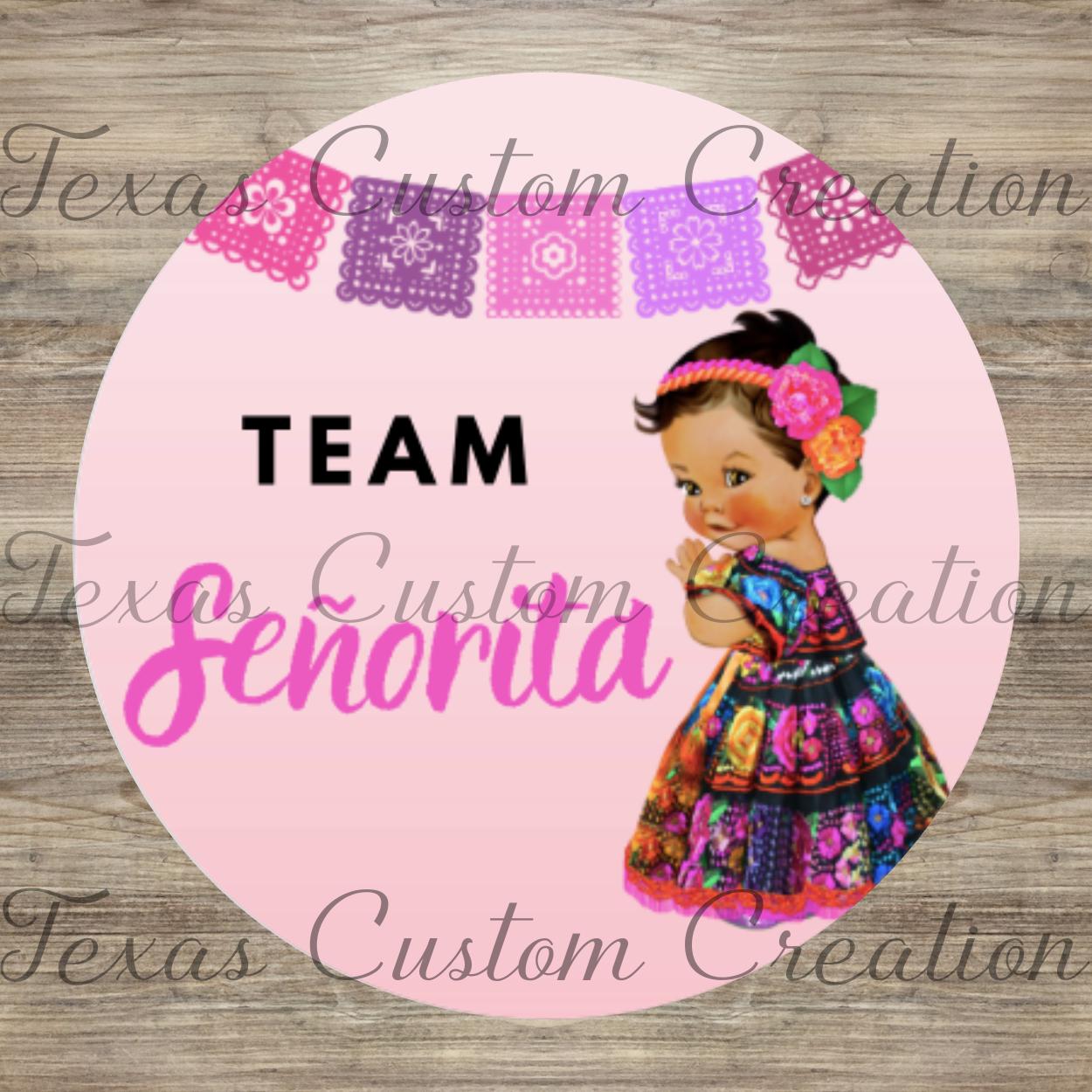Gender Reveal Stickers- Mexican Theme, Señor or Señorita Party - Etsy
