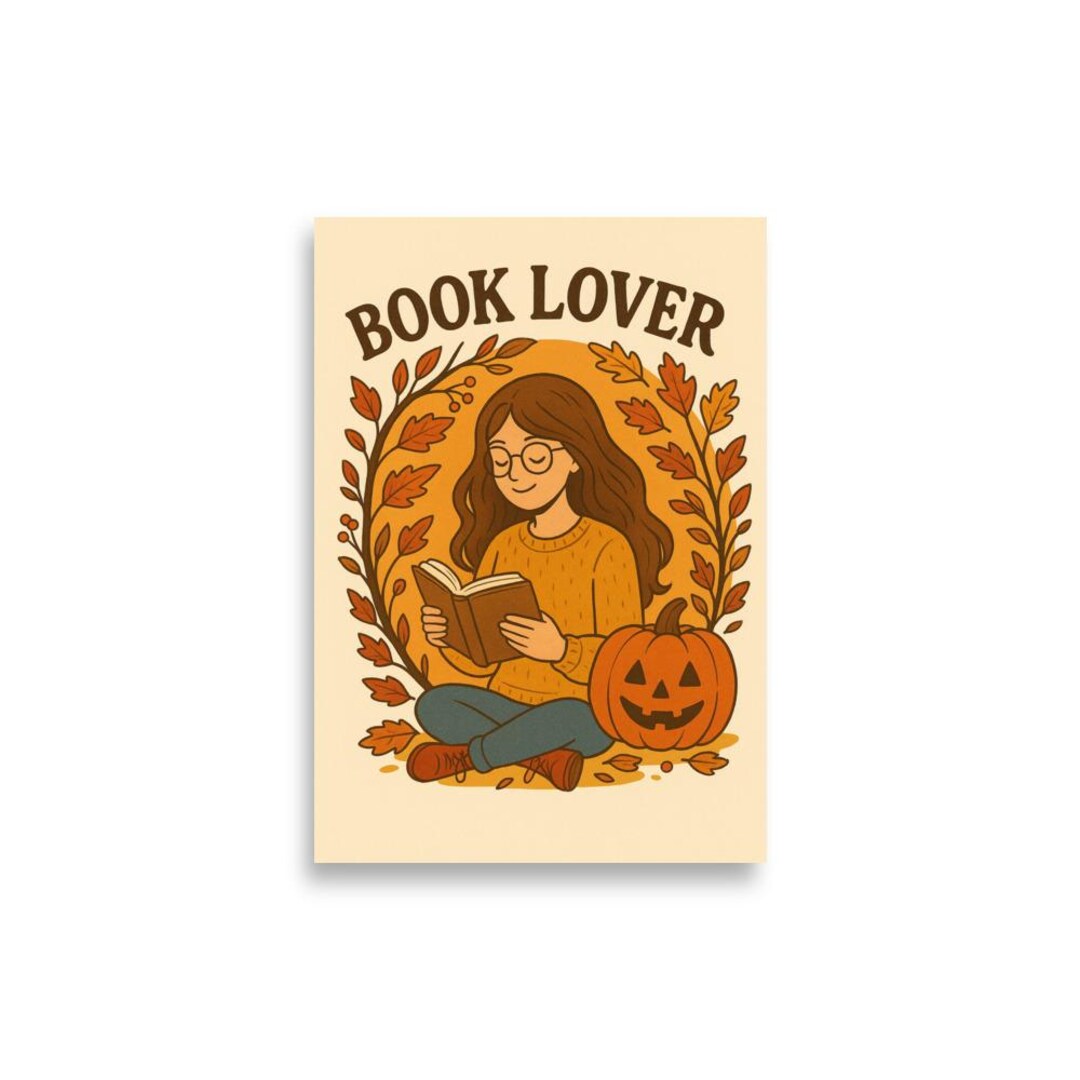 Book Lover Fall Autumn Poster for Readers - Etsy