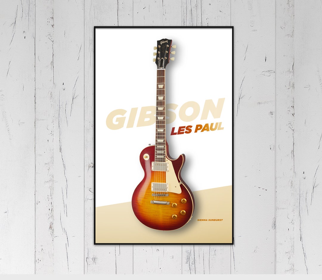 Gibson Les Paul Electric Guitar Poster | Digital Wall Art | Art Print ...