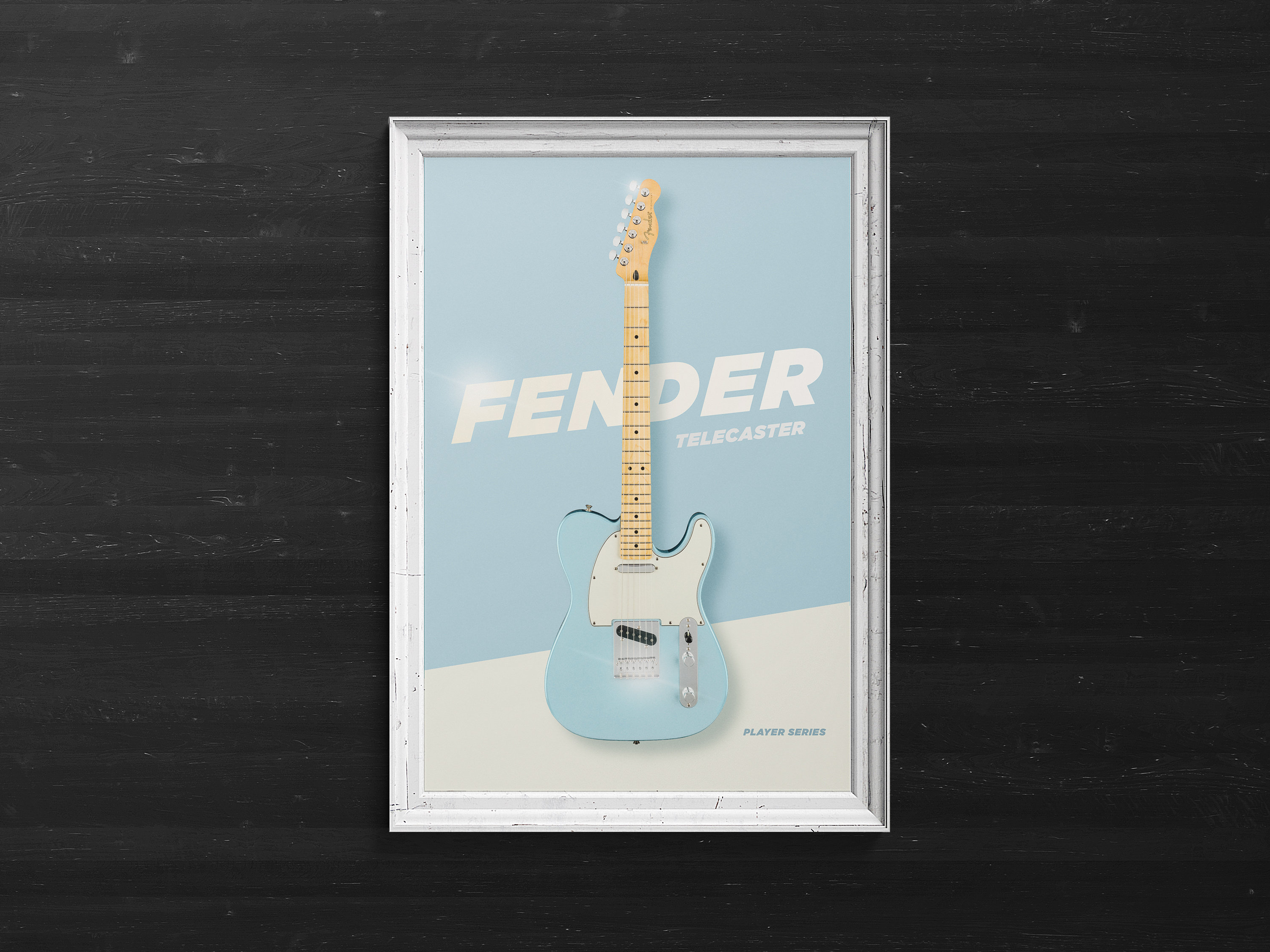 SONIC BLUE FENDER Telecaster Electric Guitar Wall Art Fender Guitar ...