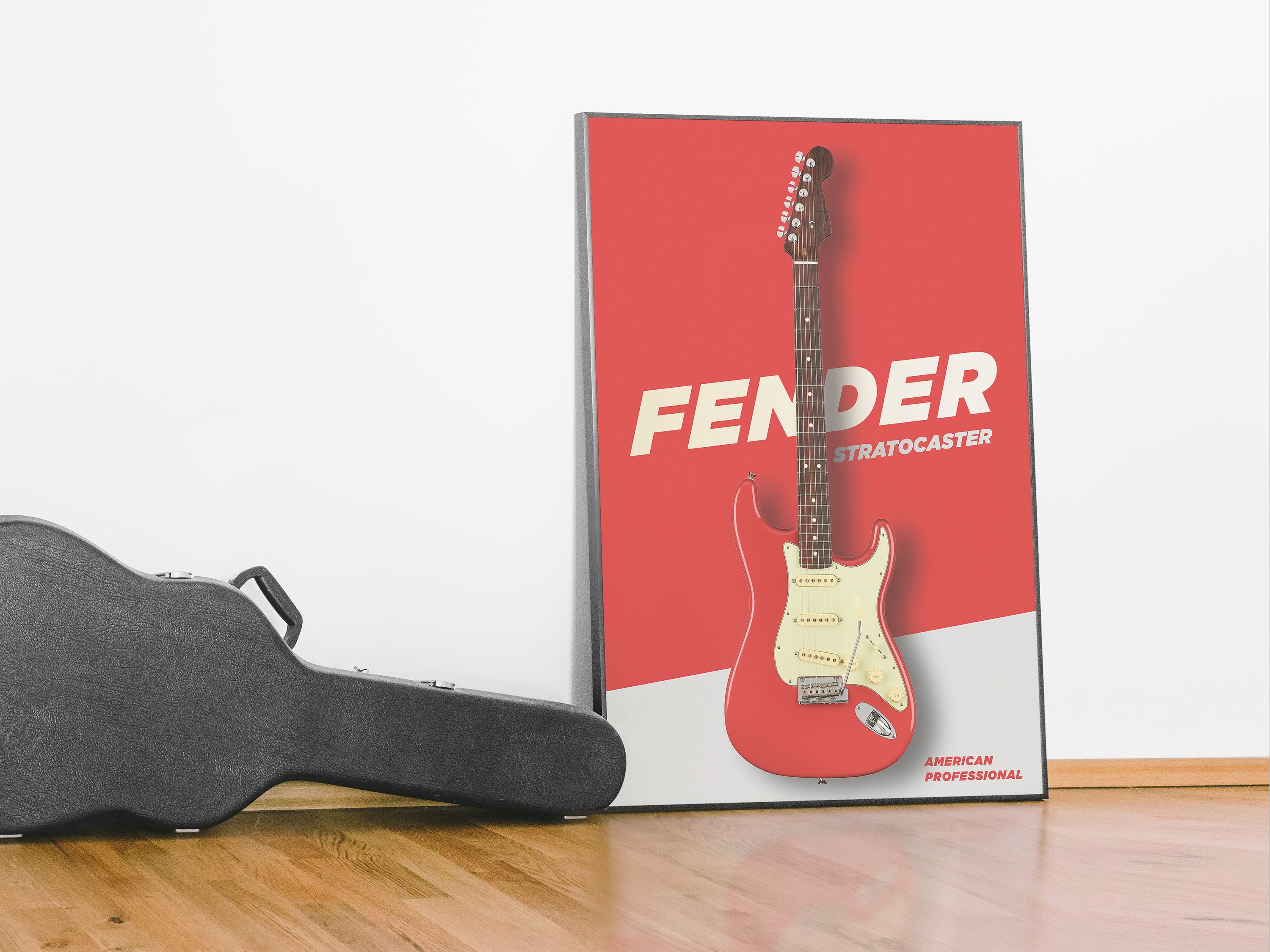 FENDER Stratocaster Print Musician Poster Electric Guitar Digital Print ...
