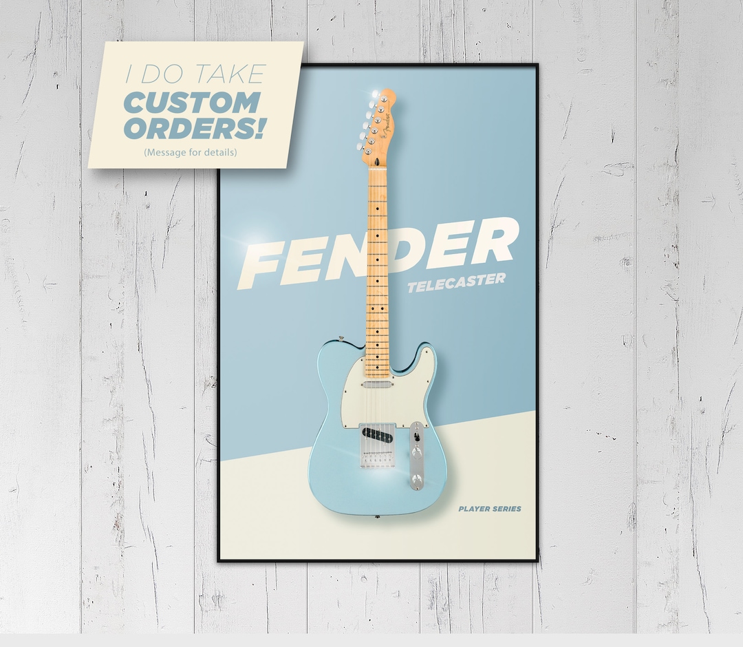 SONIC BLUE FENDER Telecaster | Electric Guitar Wall Art | Fender Guitar ...