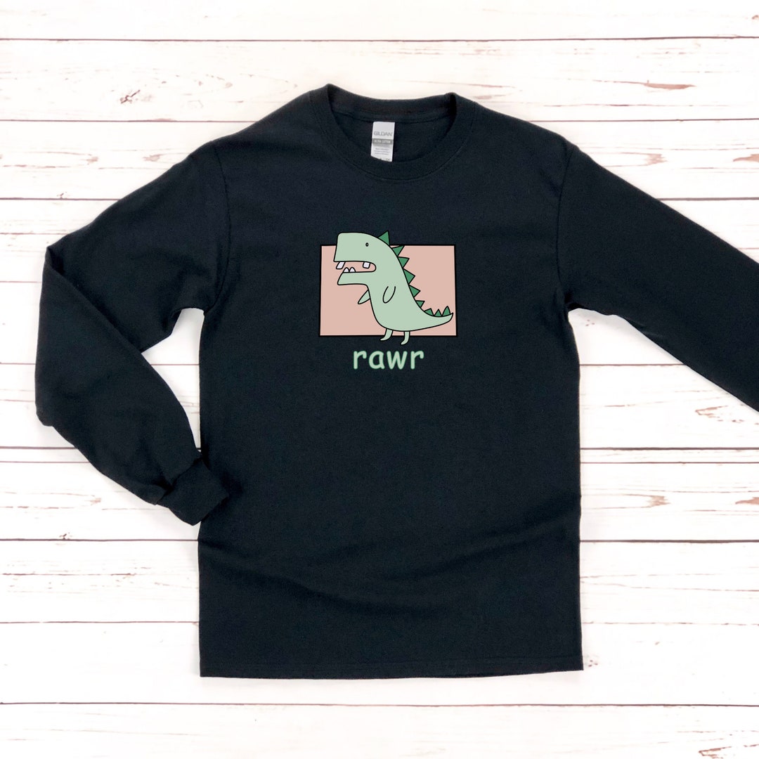 Crooked Toothed T-rex Long Sleeve Shirt rawr Japanese Godzilla Roar ...