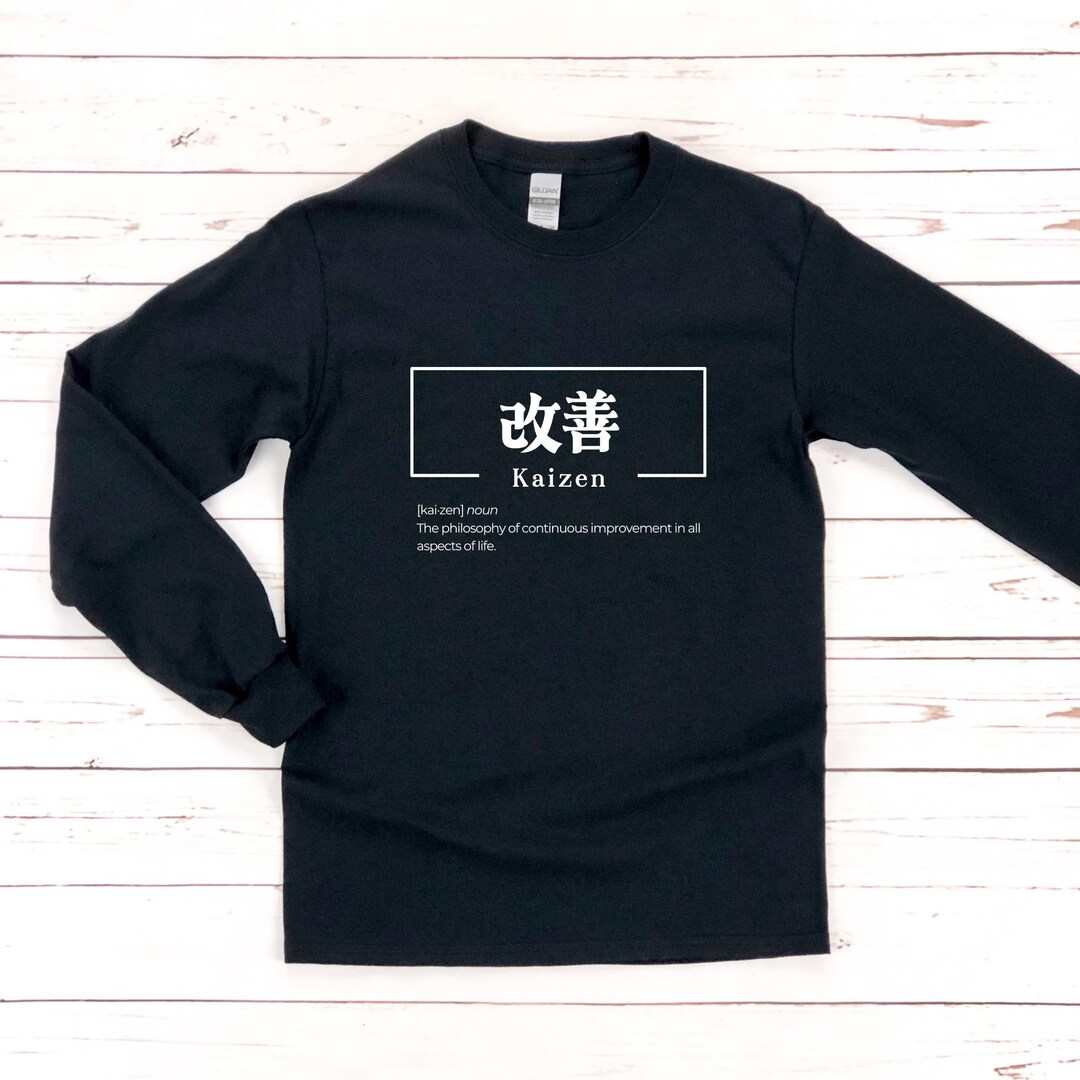 Japanese Kanji Calligraphy Art Long Sleeve kaizen - Etsy