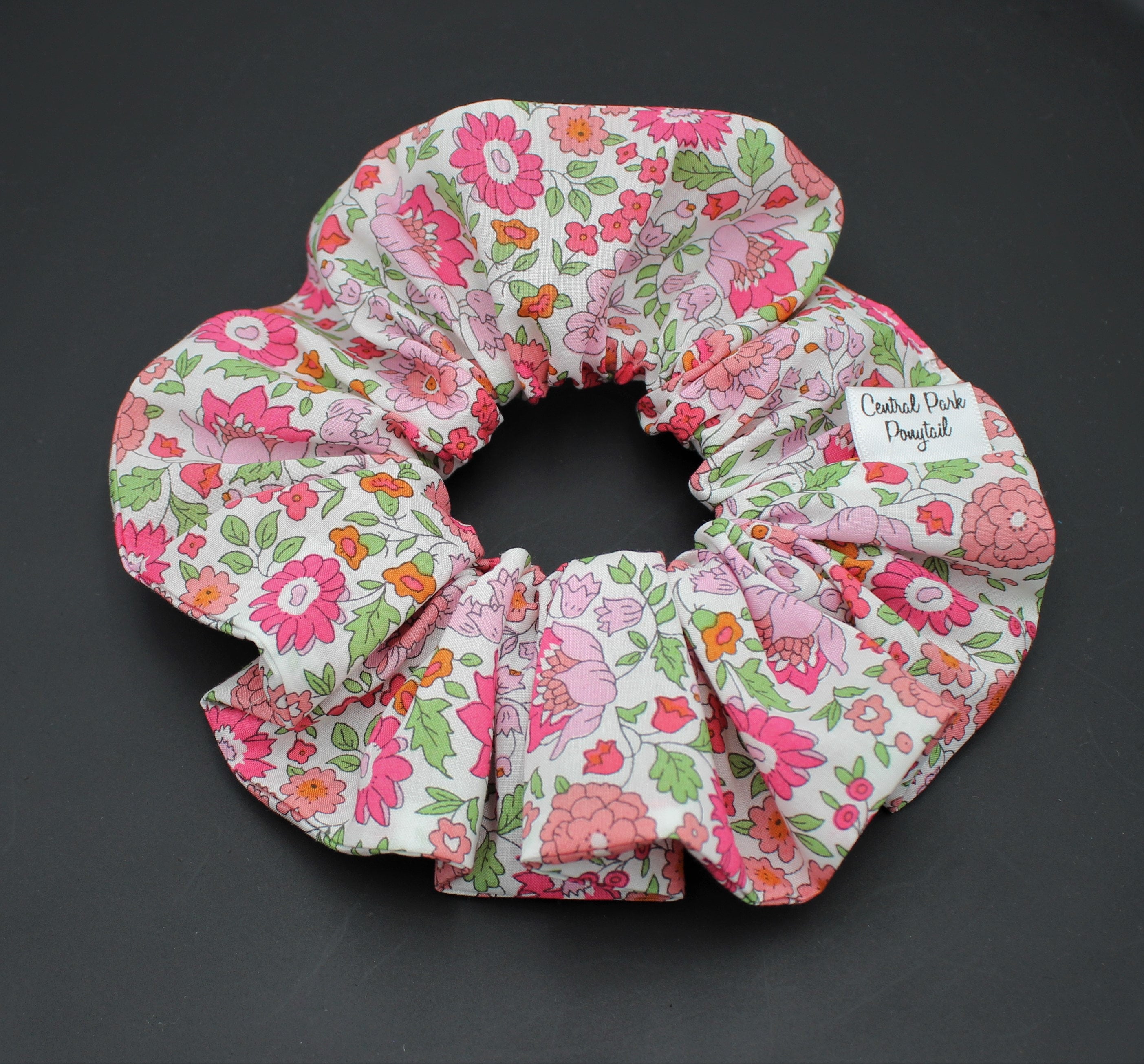 Liberty Fabrics Tana Lawn D'anjo Pink Print Scrunchie Hair Accessory ...