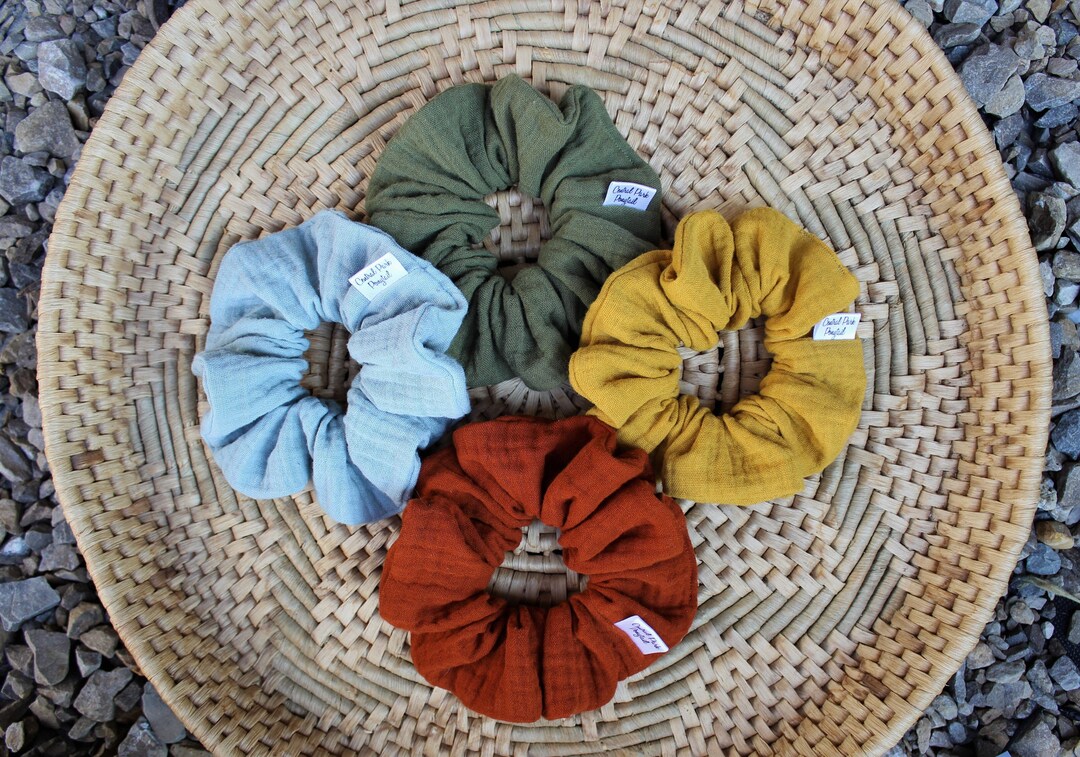 Crinkle Double Gauze Mustard Yellow, Army Green, Rust, Grayish Green ...