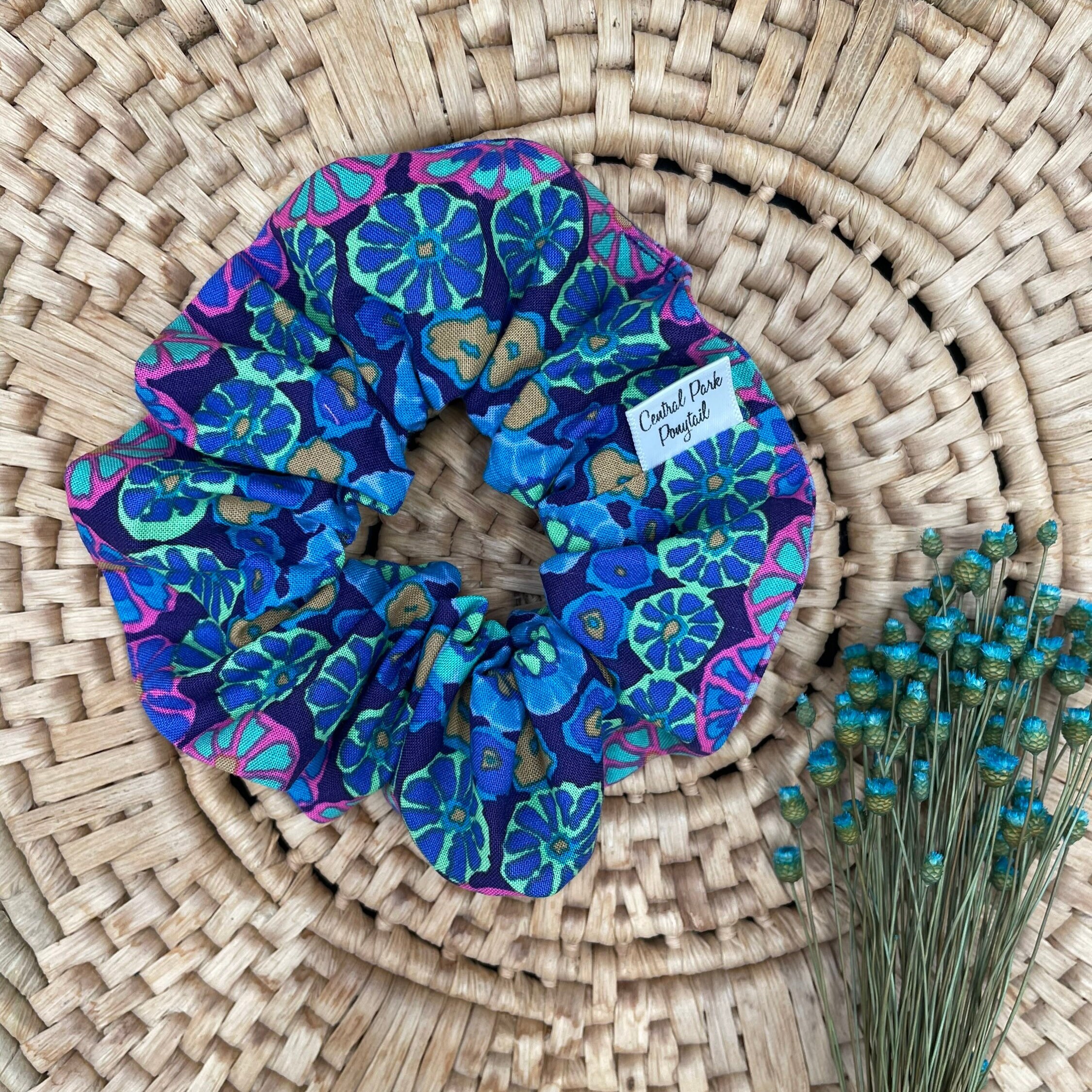 Floral Row Flowers Kaffe Fassett Print Scrunchie Hair Accessory ...