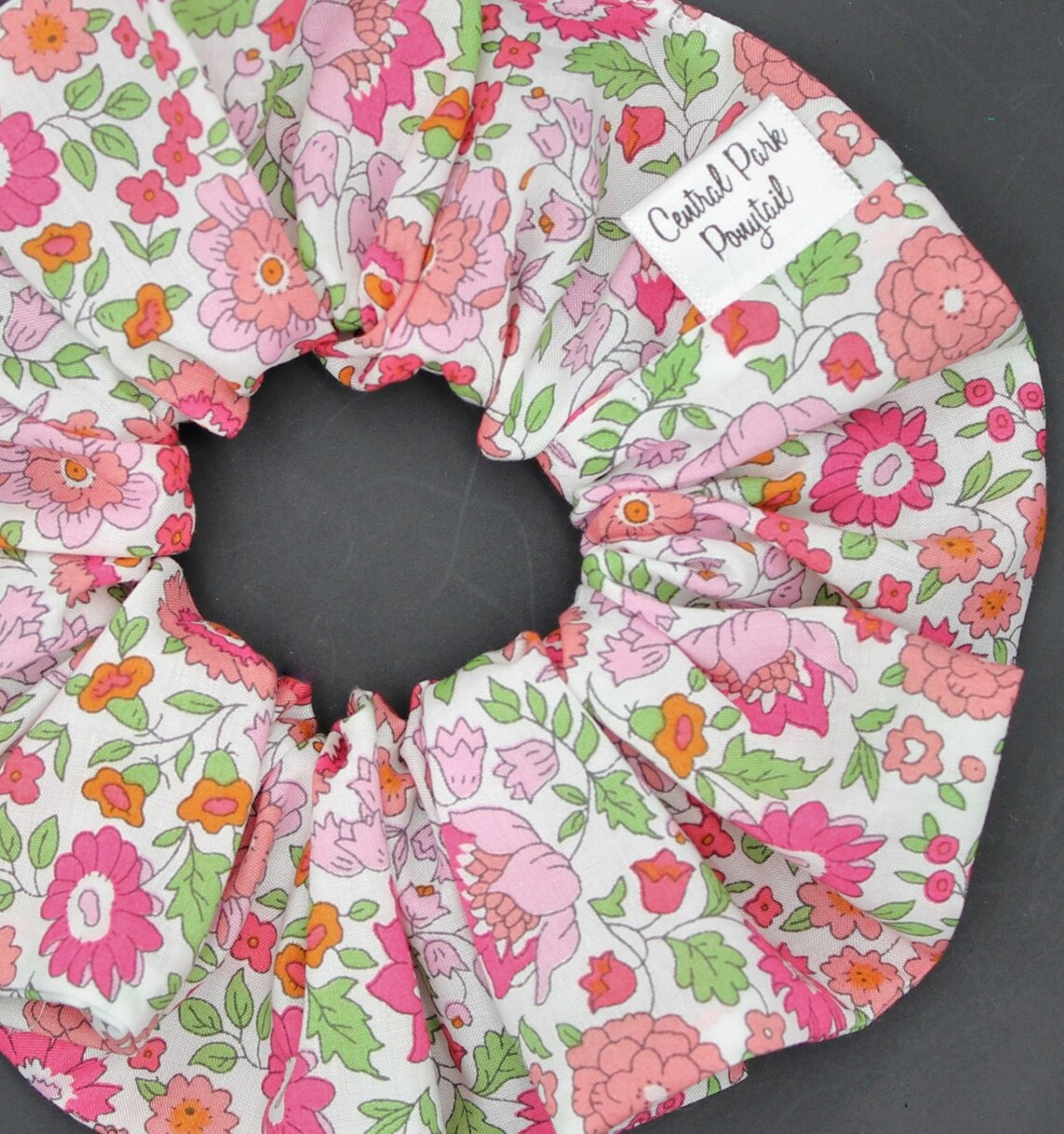 Liberty Fabrics Tana Lawn D'anjo Pink Print Scrunchie Hair Accessory ...