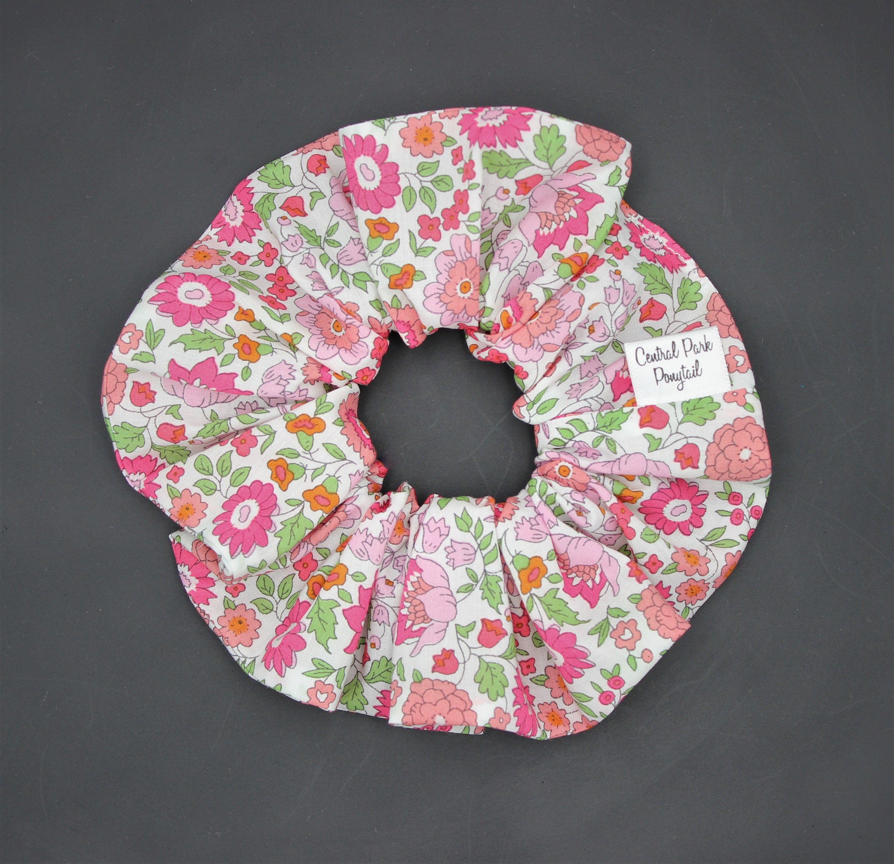 Liberty Fabrics Tana Lawn D'anjo Pink Print Scrunchie Hair Accessory ...