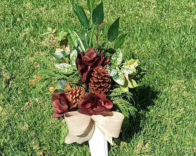 Cemetery Wooden Cross Flowers for Cemetery Fall Grave Decoration Autumn ...