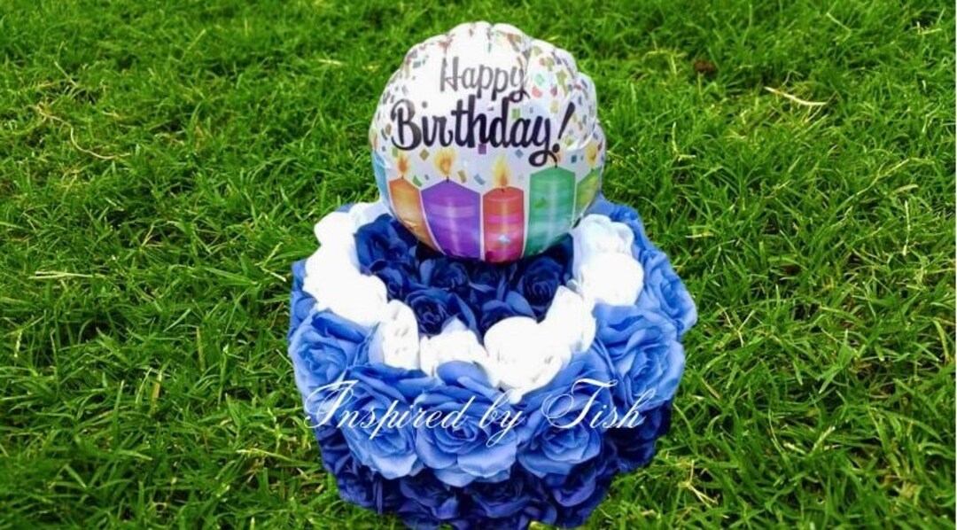 Rose Silk Ombre Cemetery Birthday Cake - Etsy