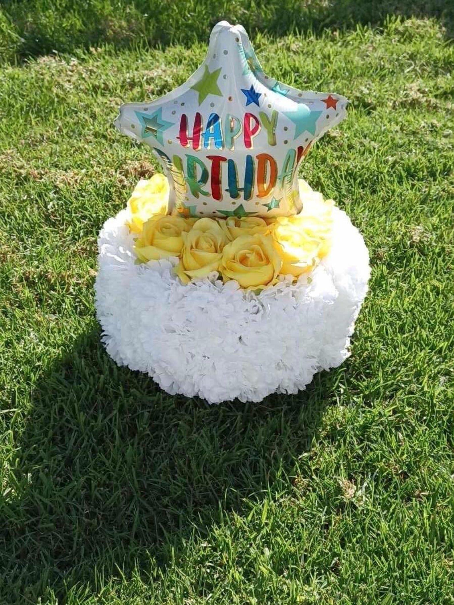 Cemetery Yellow Rose Birthday Cake - Etsy