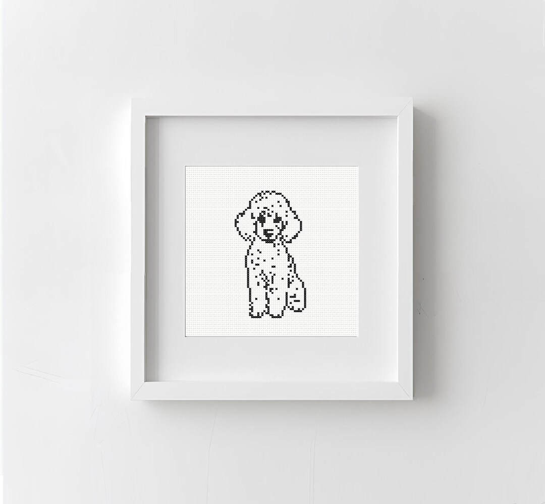 Poodle Cross Stitch Pattern: One Line Dog Silhouette (PDF Download) - Etsy