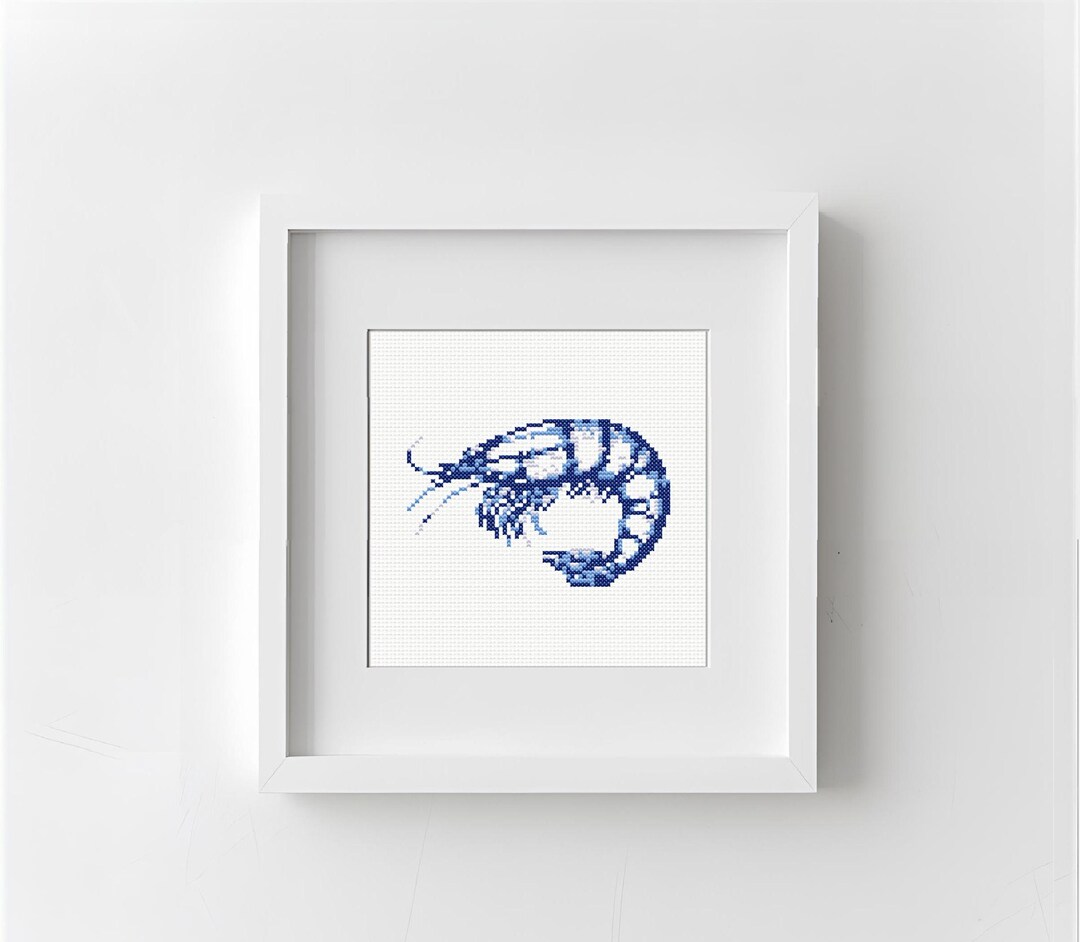 Prawn Cross Stitch Pattern. PDF Instant Download. Easy Chart for ...