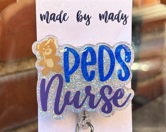 Pediatric Nurse Badge Reel, Peds Badge Clip, Id Badge Holder for ...