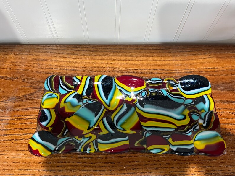 Fused Glass Puddle Plate - Etsy
