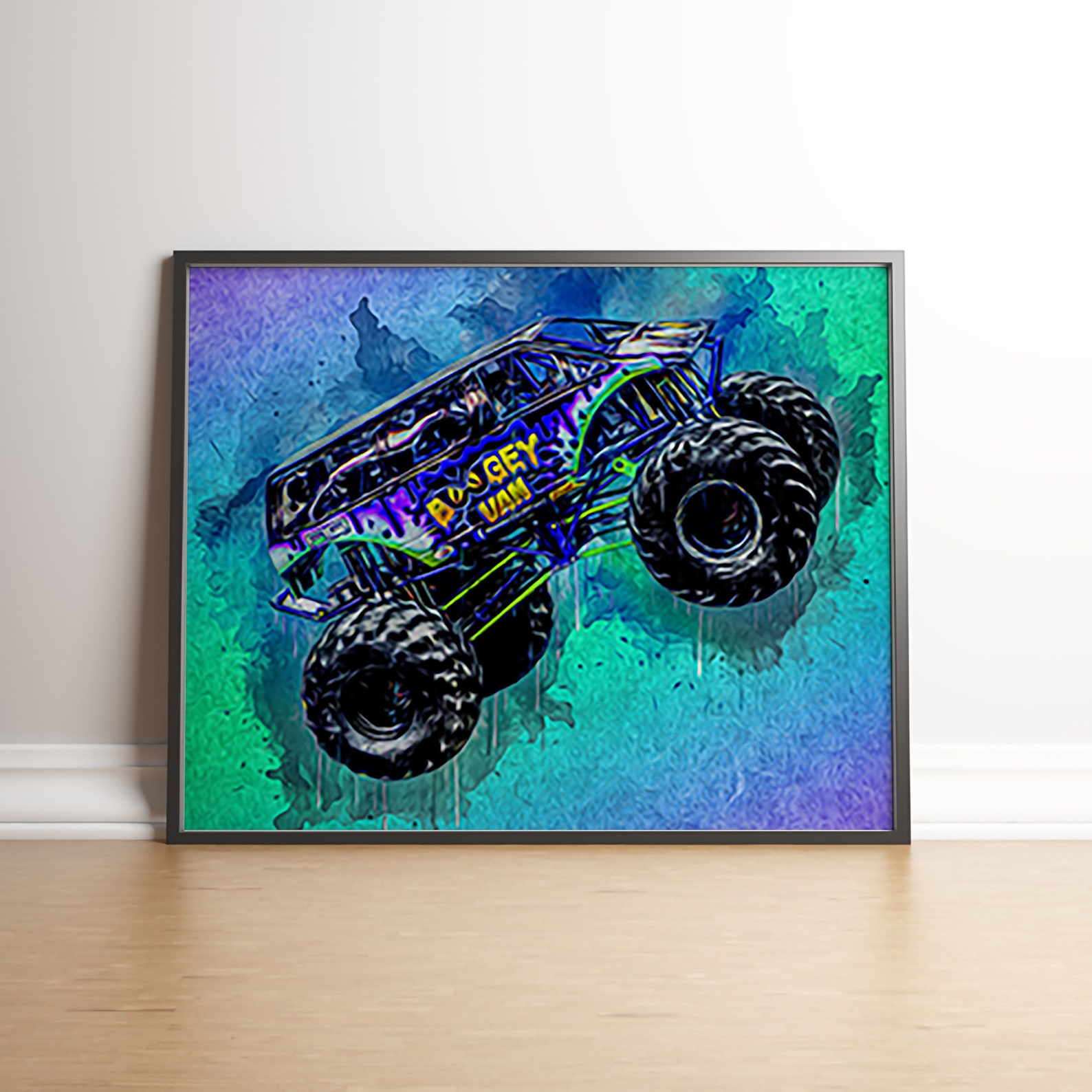 Boogey Van Monster Truck Poster Design Ready to Print - Etsy