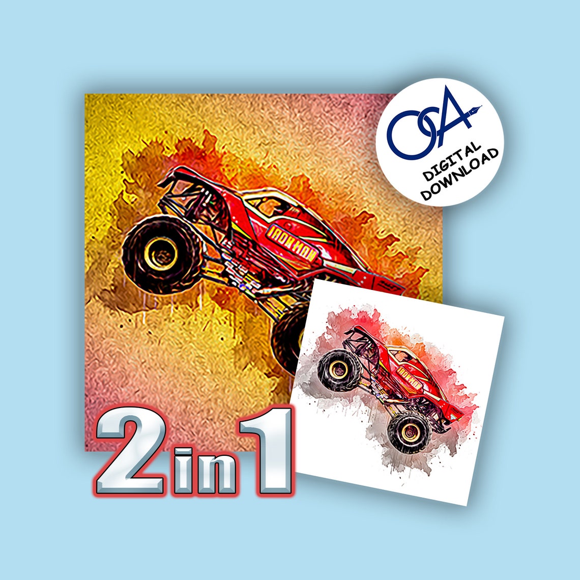 Iron Man Monster Truck Poster Design Ready to Print - Etsy
