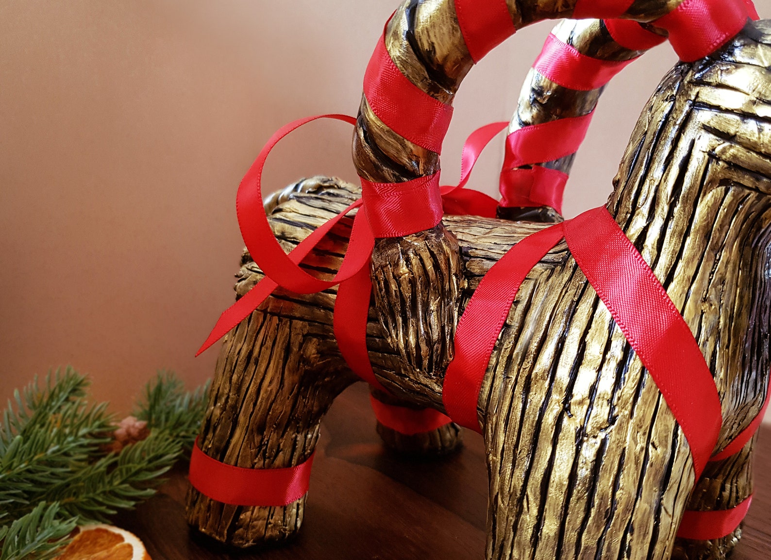 Extra Large Swedish Yule Goat (julbock) - Gold - Etsy