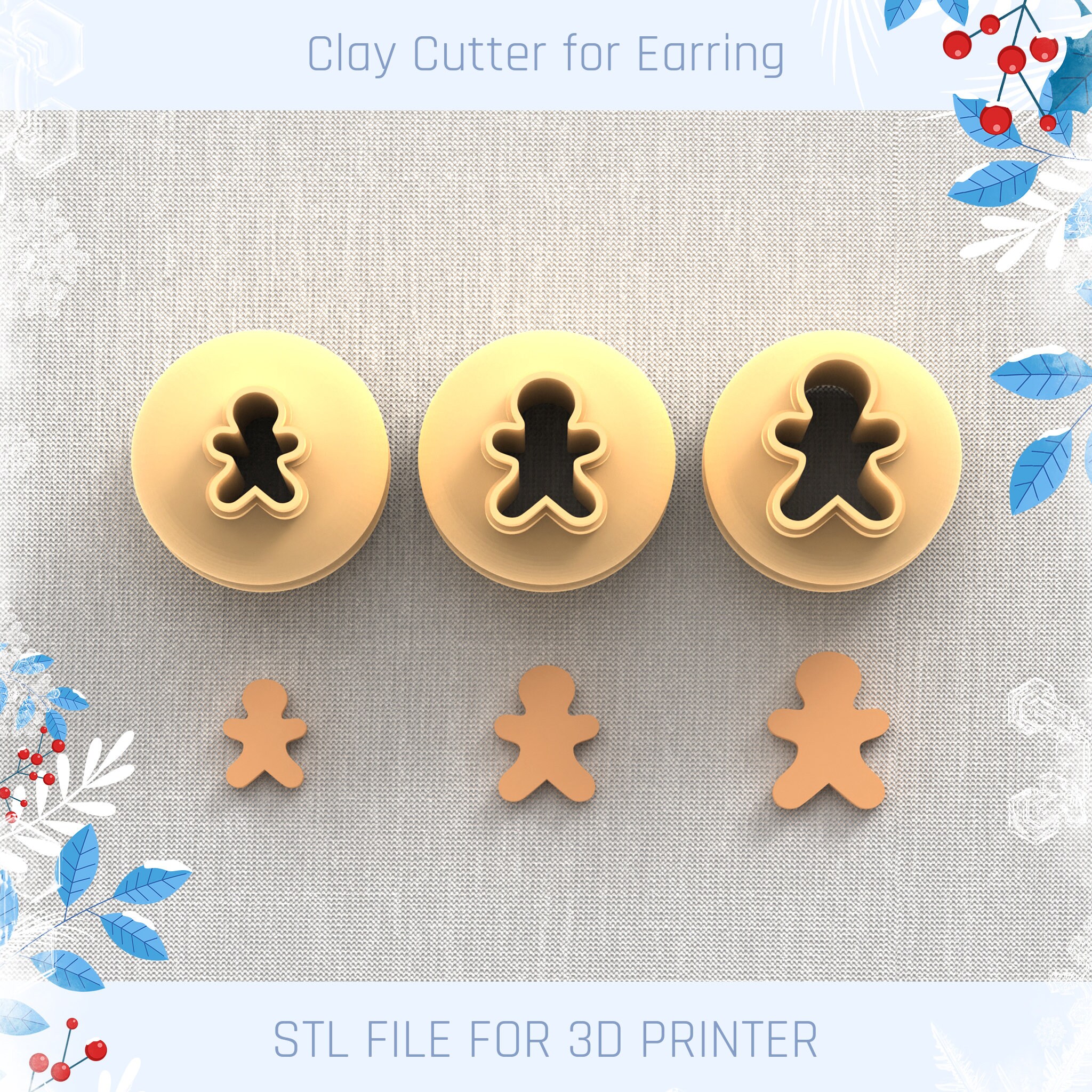 Gingerbread Mini Clay Cutter Winter Earring Cutters - Etsy