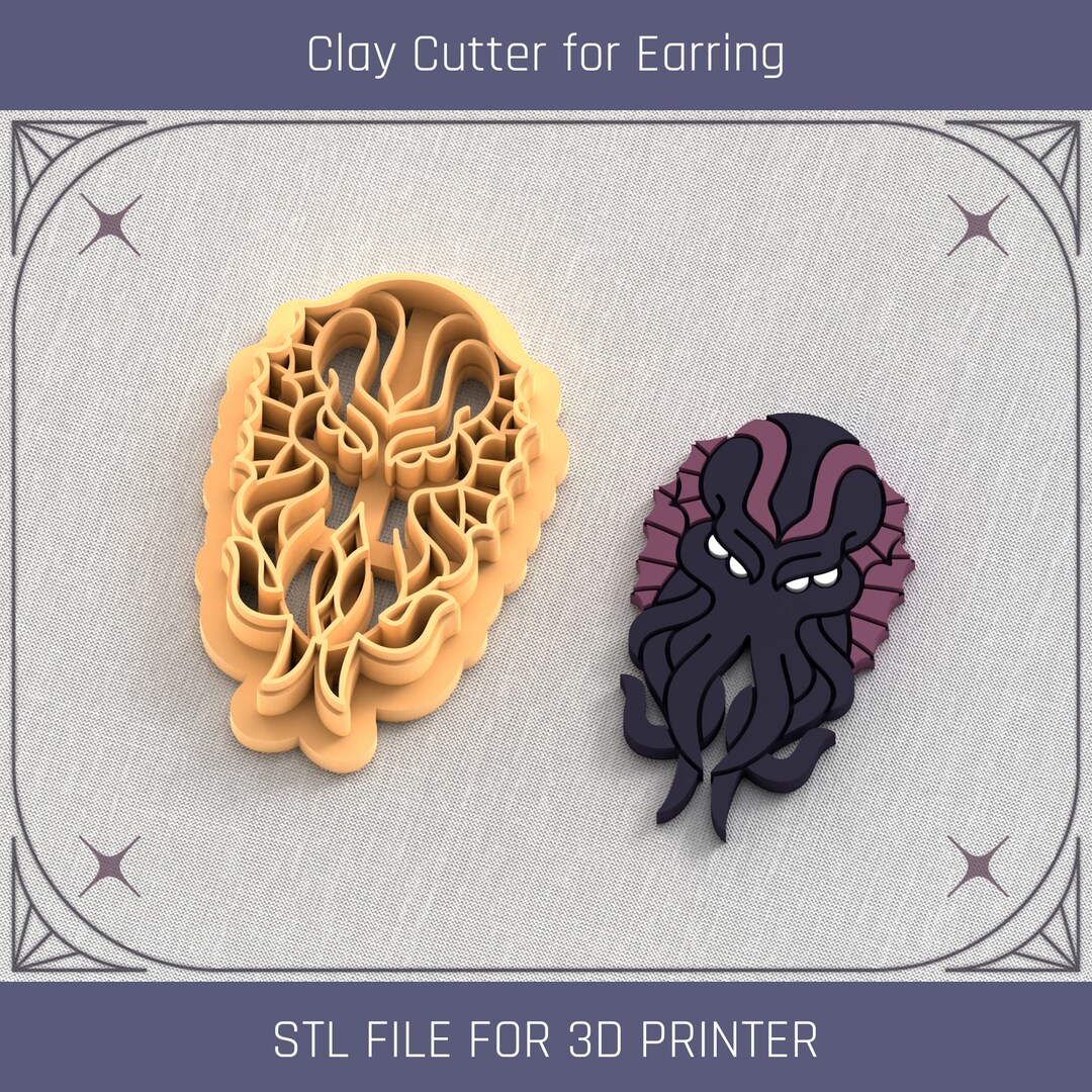 Cthulhu Clay Cutter, Mystical Clay Cutter, 4 Sizes, STL Earring ...