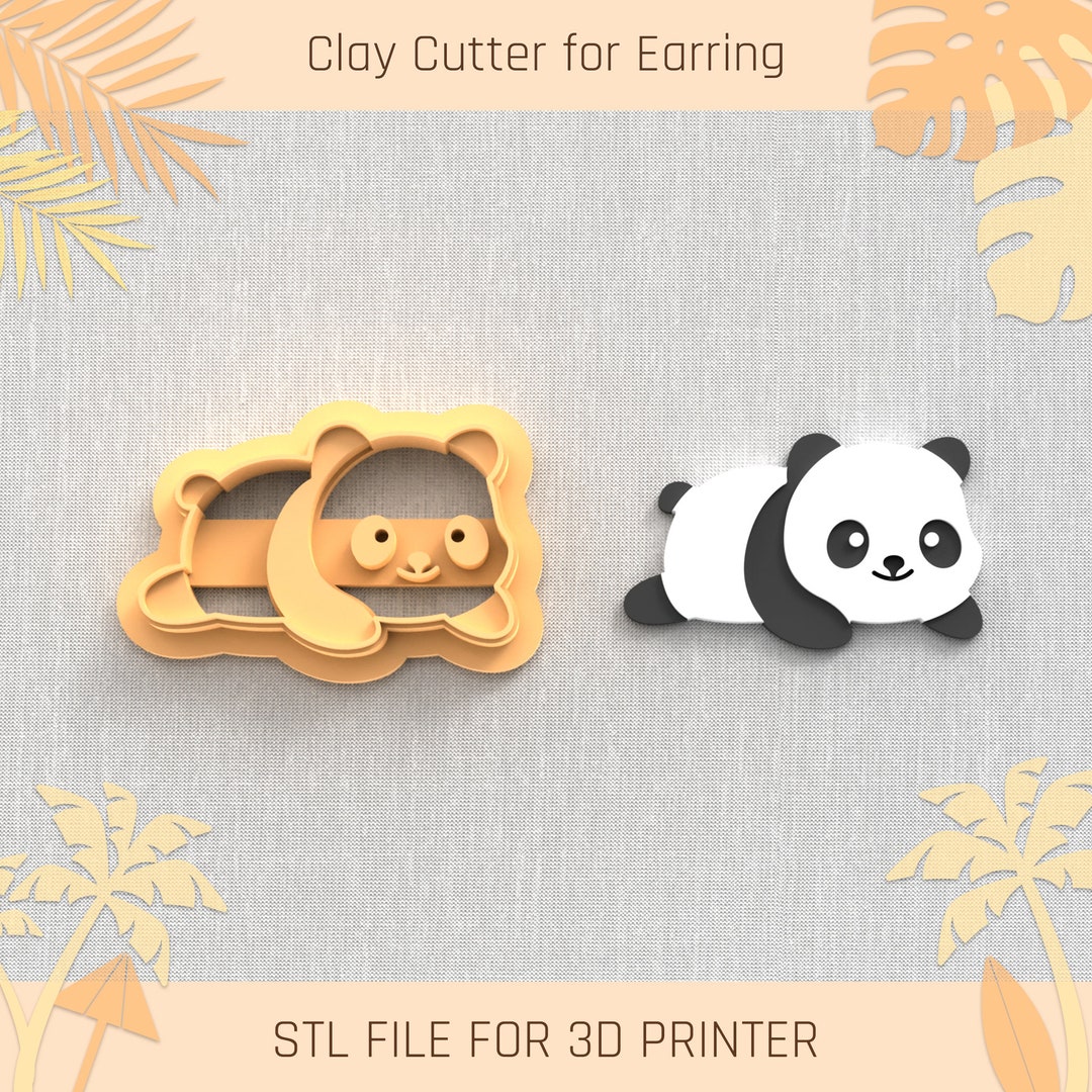 Cute Panda Polymer Clay Cutter, Cute Panda Earring, Summer Clay Cutters ...