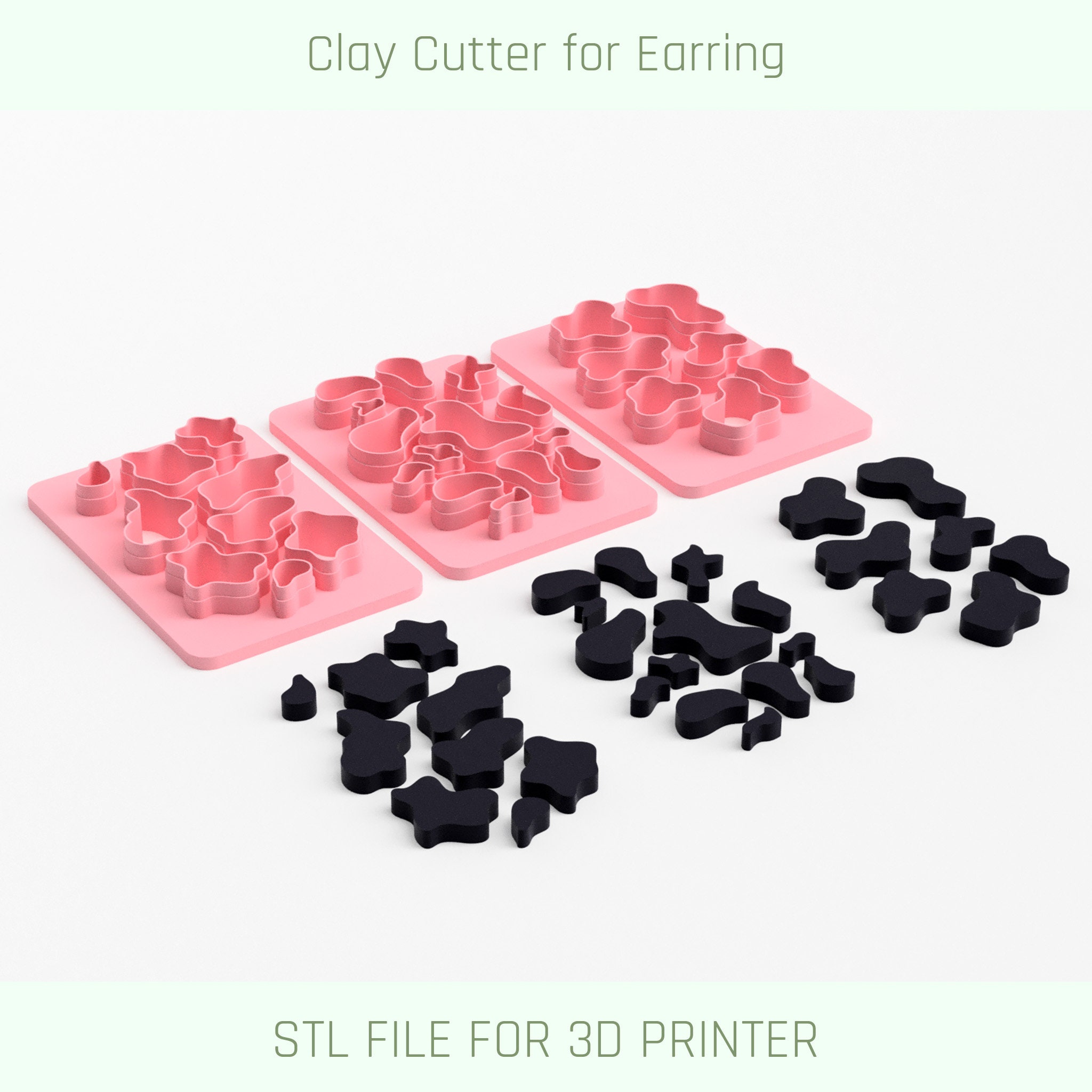 Cow Print Clay Cutter Pattern, 3 Pattern Variants, Animal Print Clay ...