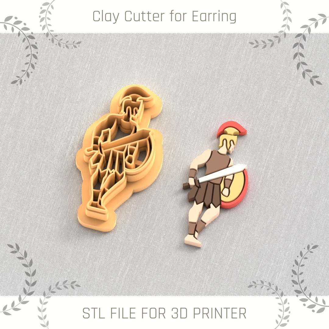 Greek Warrior Clay Cutter, Ancient Greek Polymer Clay Cutters, 4 Sizes ...