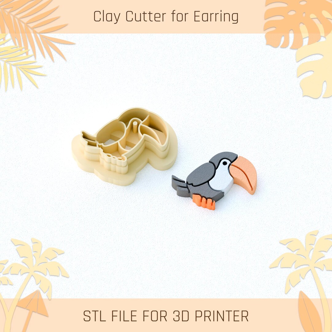 Toucan Clay Cutter, Summer Clay Cutters, 5 Sizes, STL Earring, Digital ...