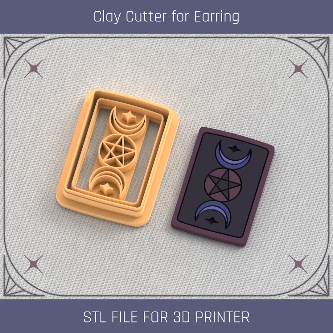 Occult Pentacles Clay Cutter: Mystical Earring STL File - Etsy