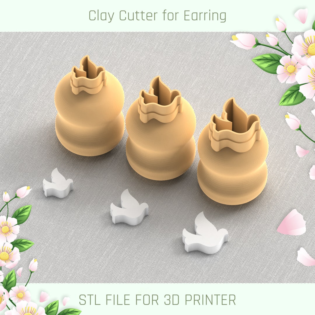 Valentine Dove Mini Clay Cutter 3 Sizes | Polymer Clay Cutters | Micro ...