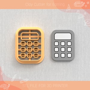 Calculator Clay Cutter, Back to School Earring Clay Cutter, 6 Sizes ...