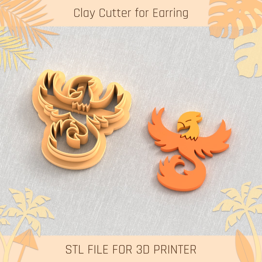 Phoenix Summer Clay Cutters, 5 Sizes, STL Earring, Digital STL File - Etsy