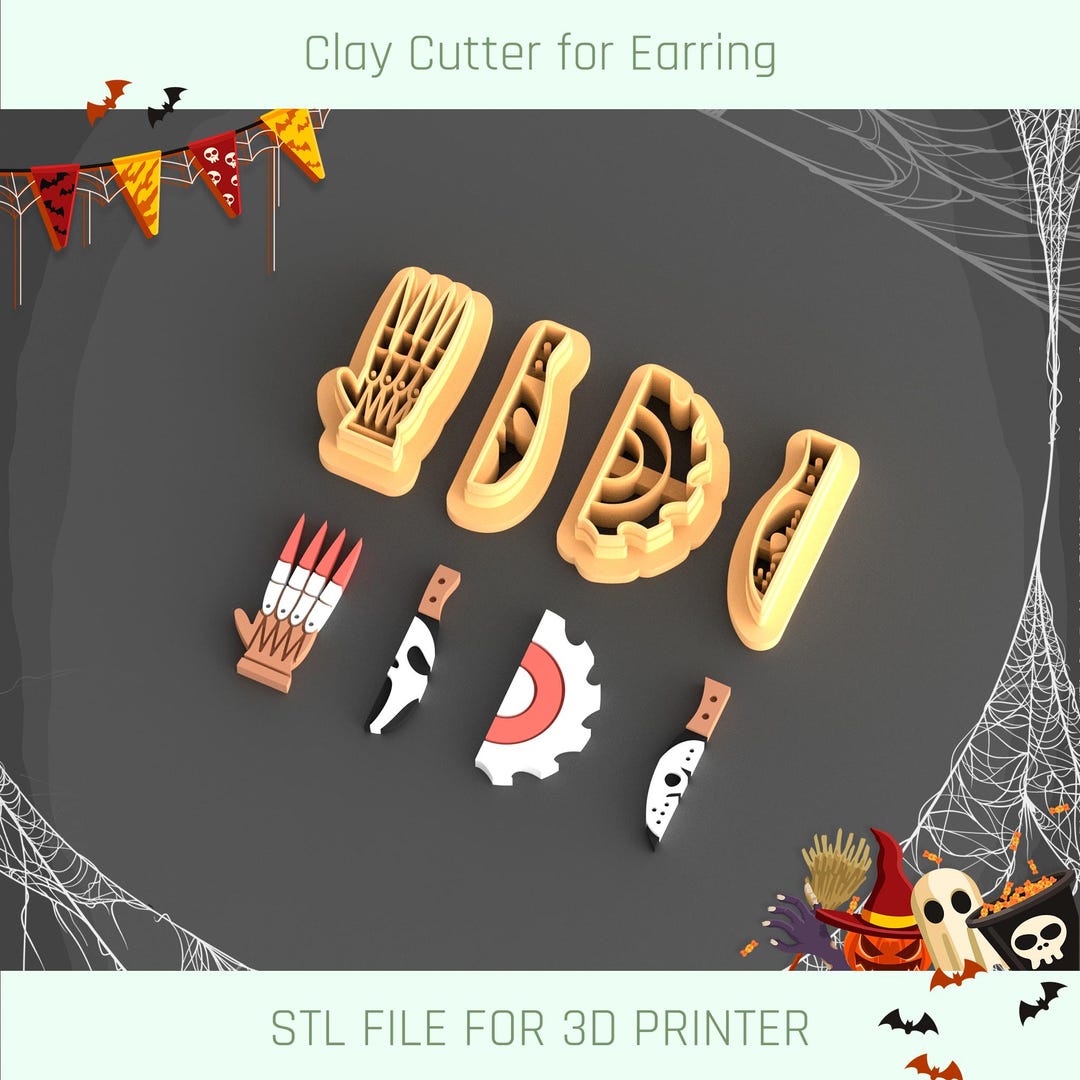 Horror Movie Weapon Pack Clay Cutter, Halloween Clay Cutter, 5 Sizes ...