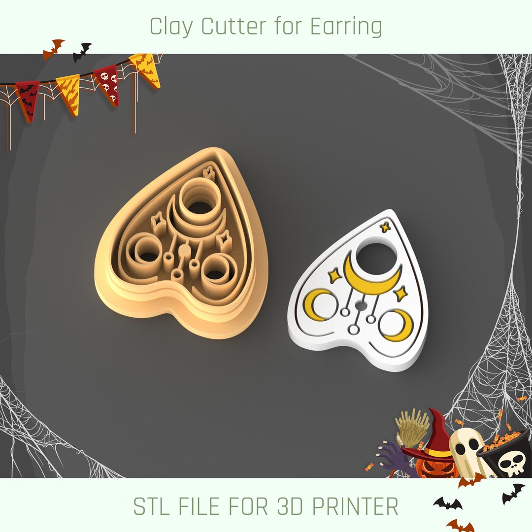Ouija Board Planchette Clay Cutter, Halloween Clay Cutter, 5 Sizes, STL ...