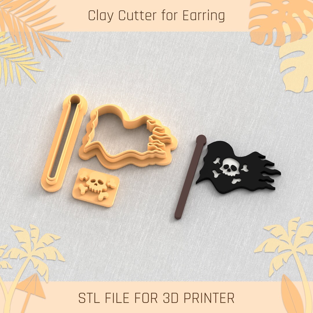 Black Pirates Flag Pack Clay Cutter, Summer Clay Cutters, 5 Sizes, STL ...