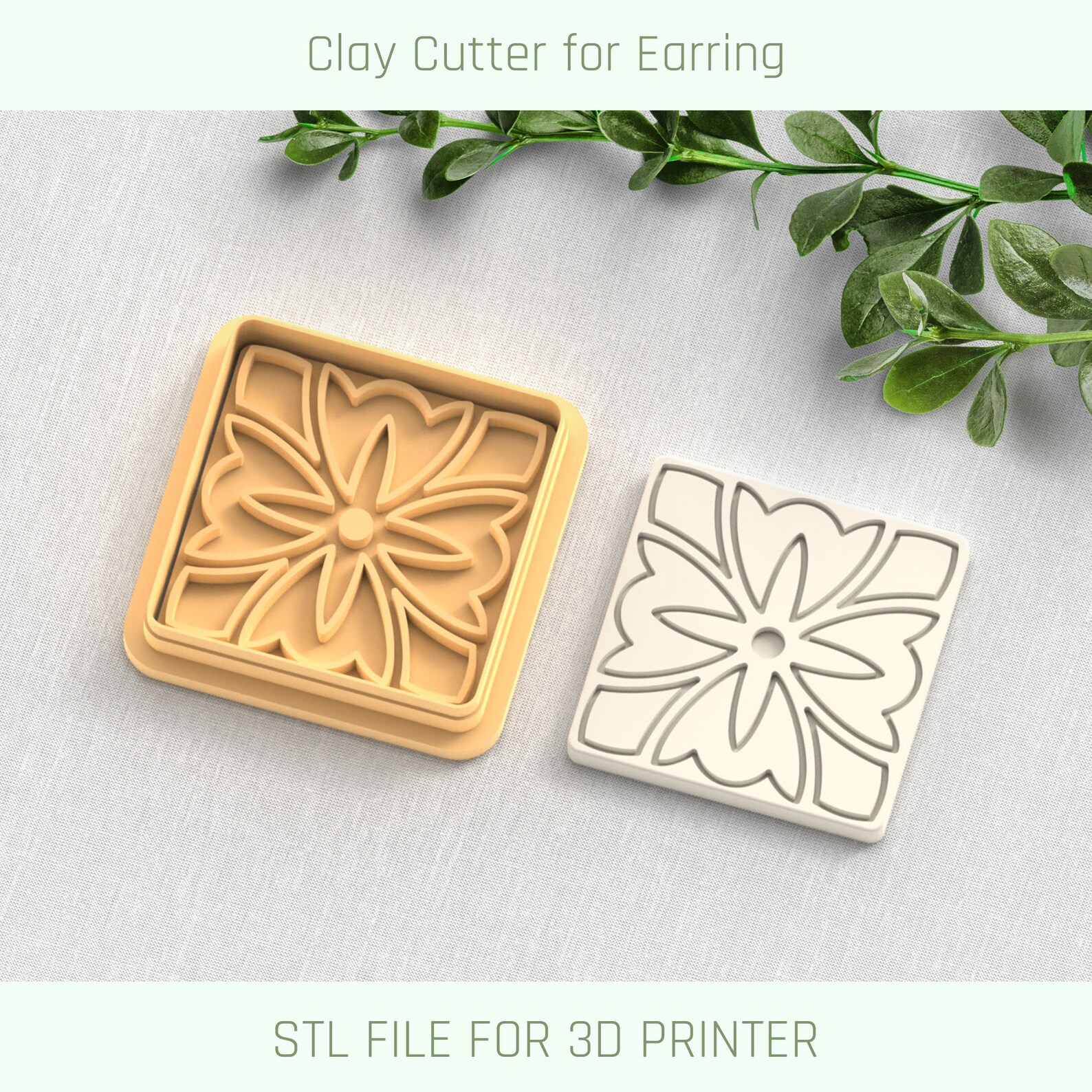 Mediterranean Tile Polymer Clay Cutter and Stamp Flower Tyle - Etsy