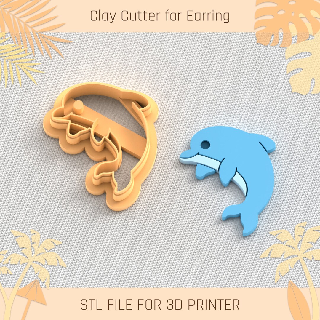 Dolphin Clay Cutter, Summer Clay Cutters, 5 Sizes, STL Earring, Digital ...