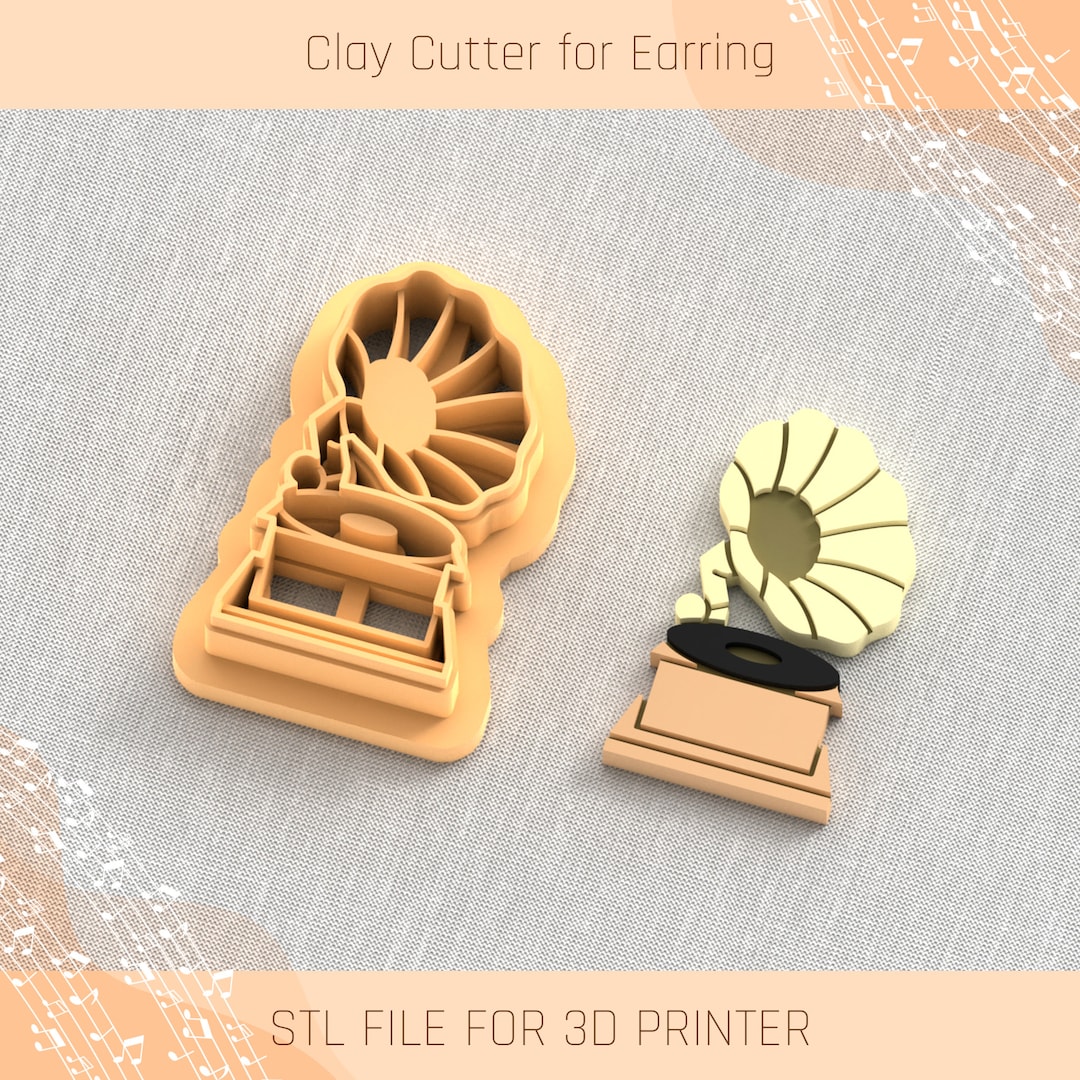 Old Vinyl Player Clay Cutters, Music Instrument Clay Cutters , 4 Sizes ...
