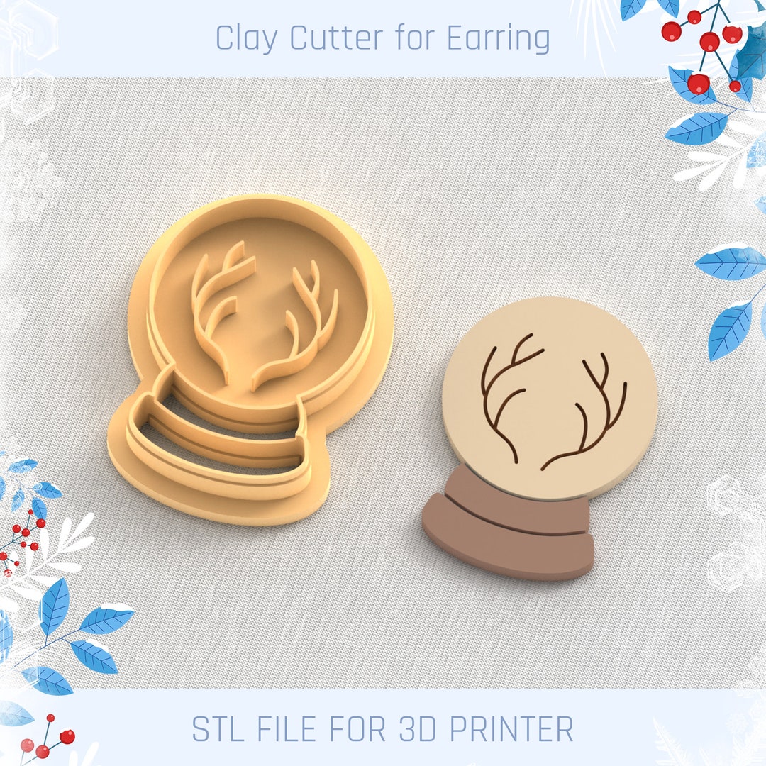 Snow Globe Cutter, Christmas Clay Cutters, 5 Sizes, STL Earring ...