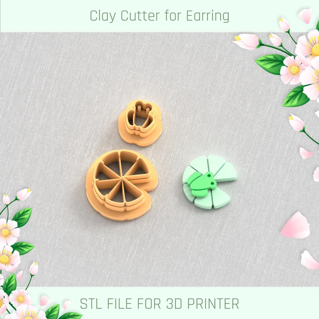 Toad on a Leaf Clay Cutter, Spring Clay Cutters, 6 Sizes, STL Earring ...