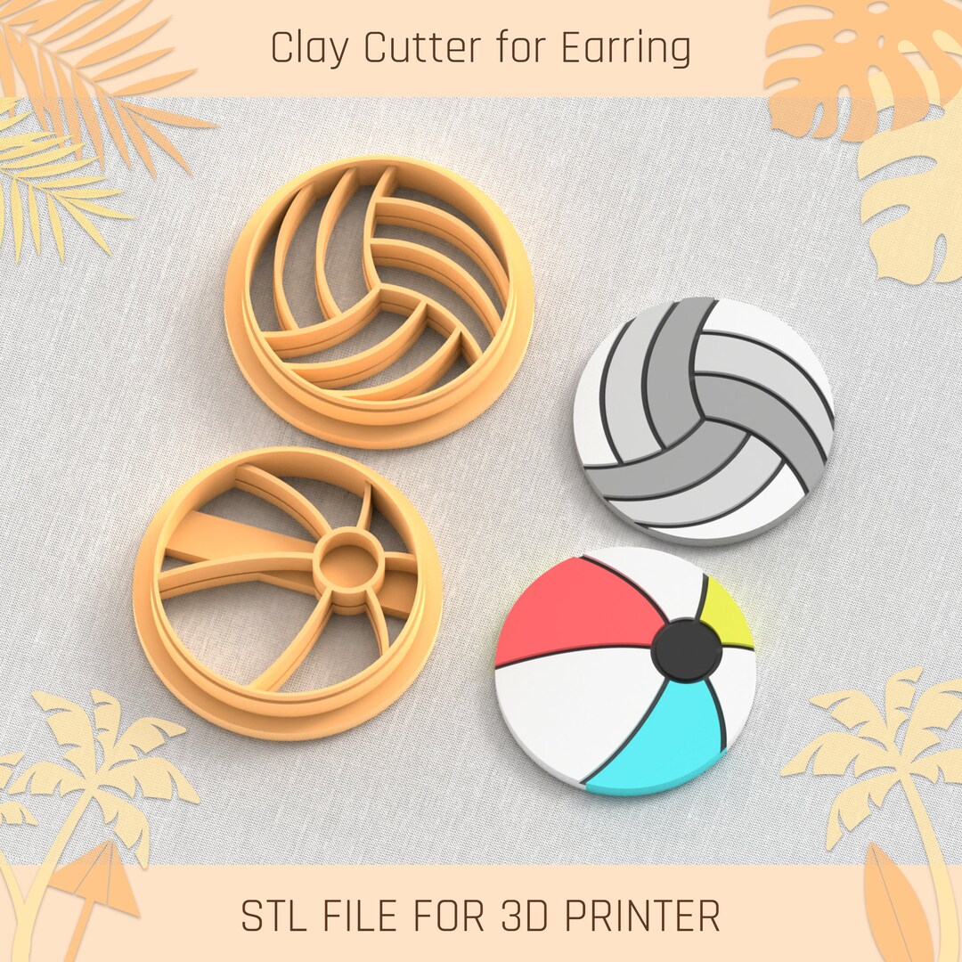Volleyball and Beach Ball Clay Cutter, Summer Clay Cutters, 6 Sizes ...