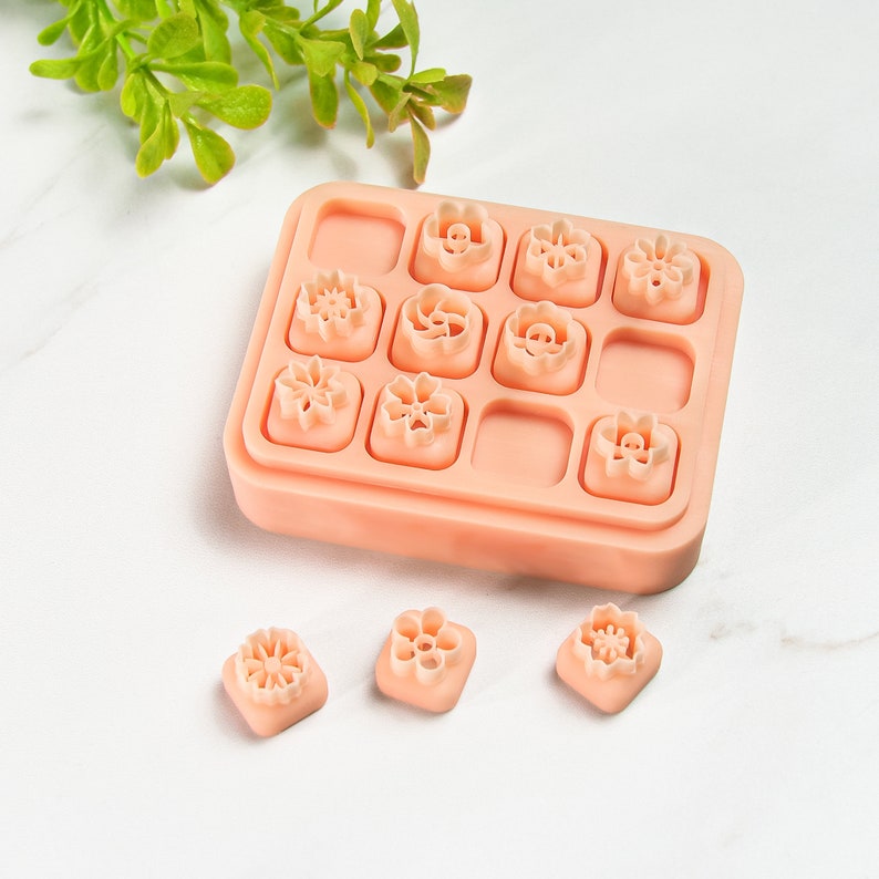 Mini Flower Clay Cutters: Polymer Clay Earring Studs (set of 12) - Etsy