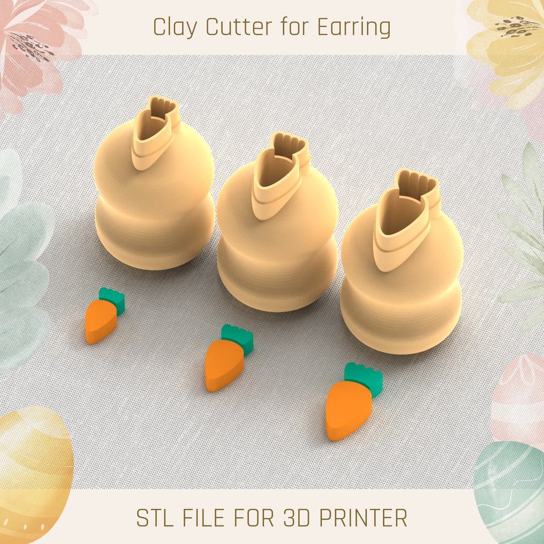 Easter Mini Carrot Clay Cutters, 5 Sizes, STL Earring, Digital STL File ...