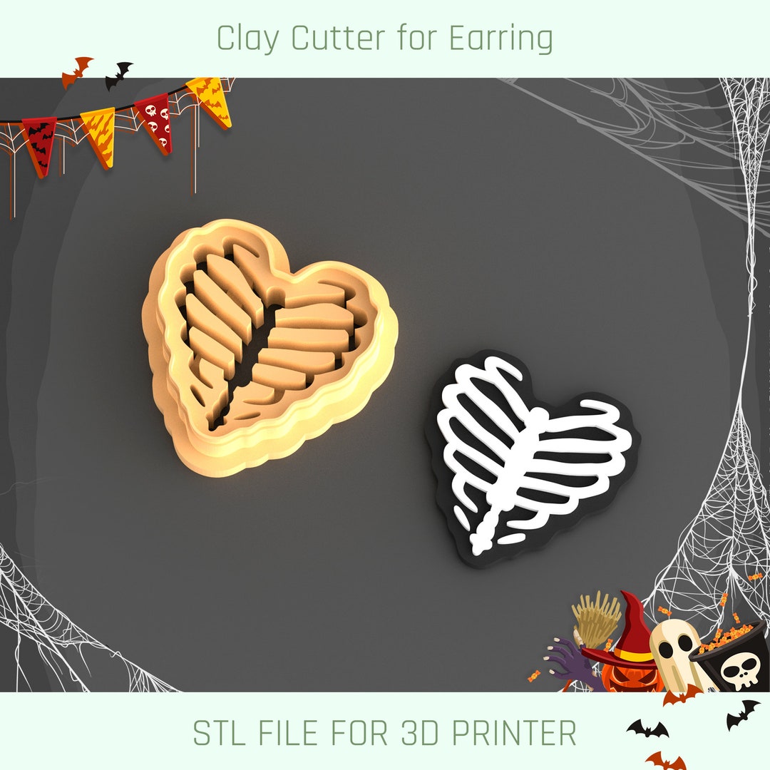 Lung Bones Clay Cutter, Halloween Clay Cutter, 5 Sizes, STL Earring ...