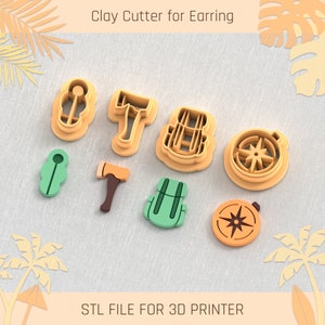 Camping Pack A Clay Cutter, Summer Clay Cutters, 6 Sizes, STL Earring ...