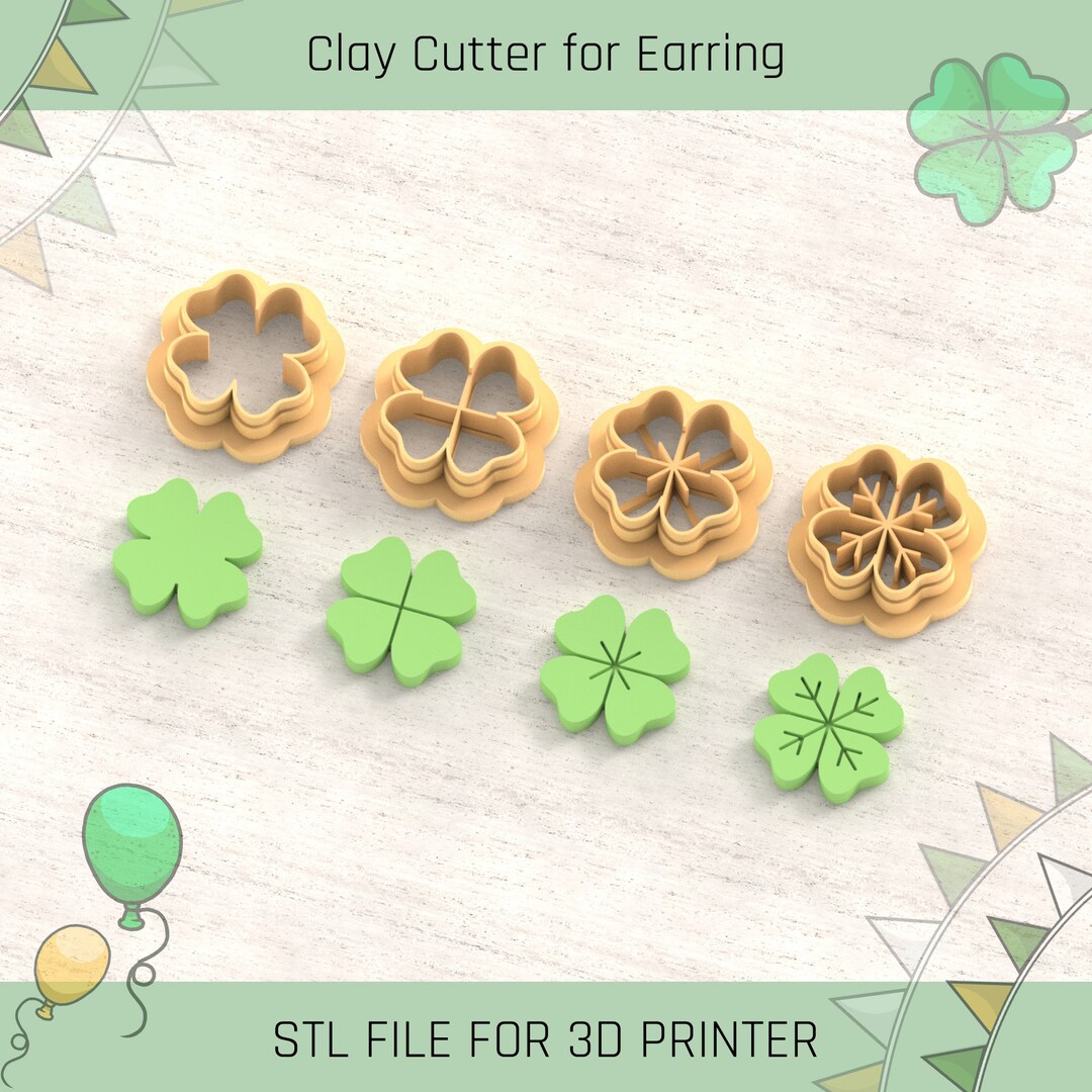 Stud Clover Pack A Clay Cutter, Saint Patrick's Day Clay Cutter, 5 ...