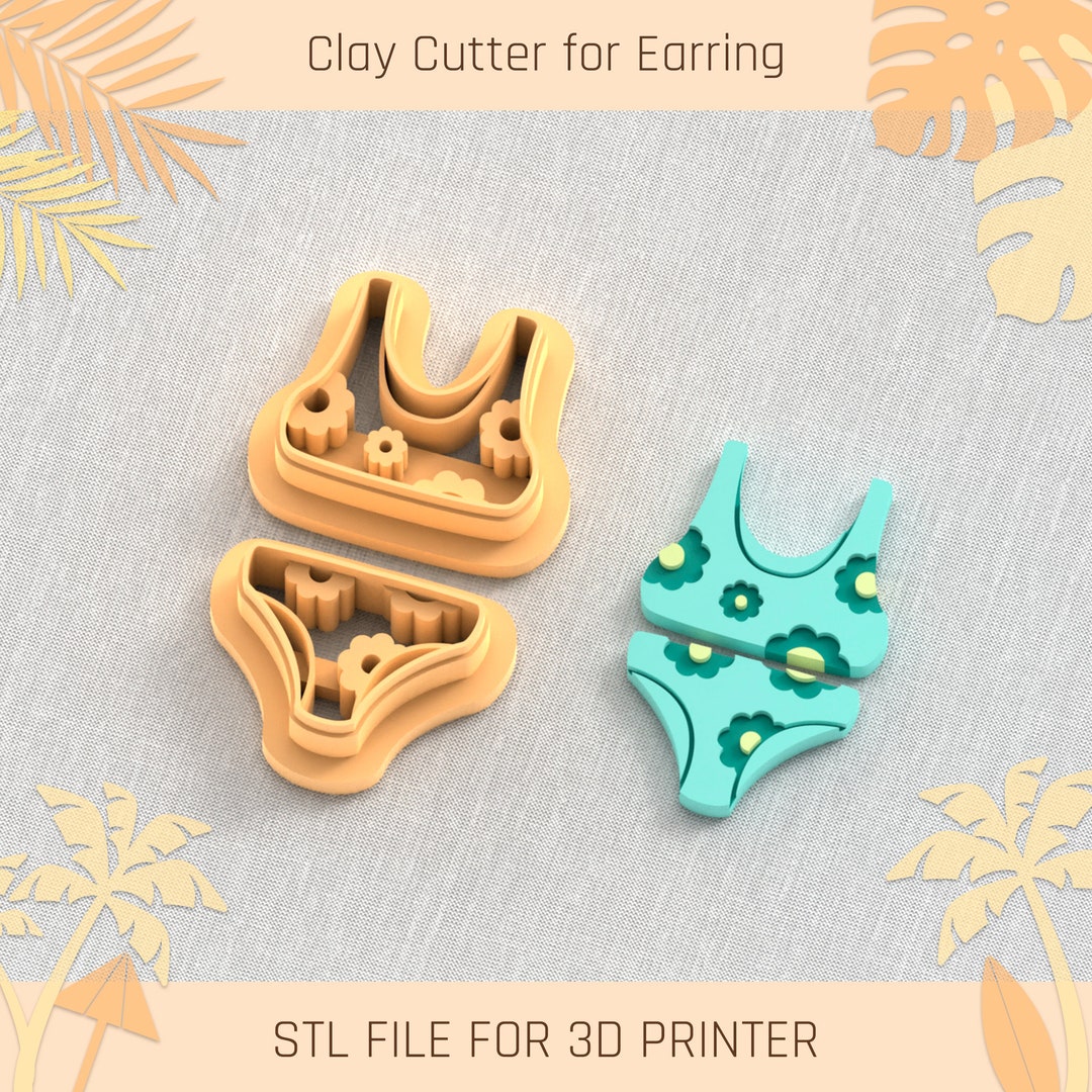 Swimsuit Set Clay Cutter, Summer Clay Cutters, 5 Sizes, STL Earring ...